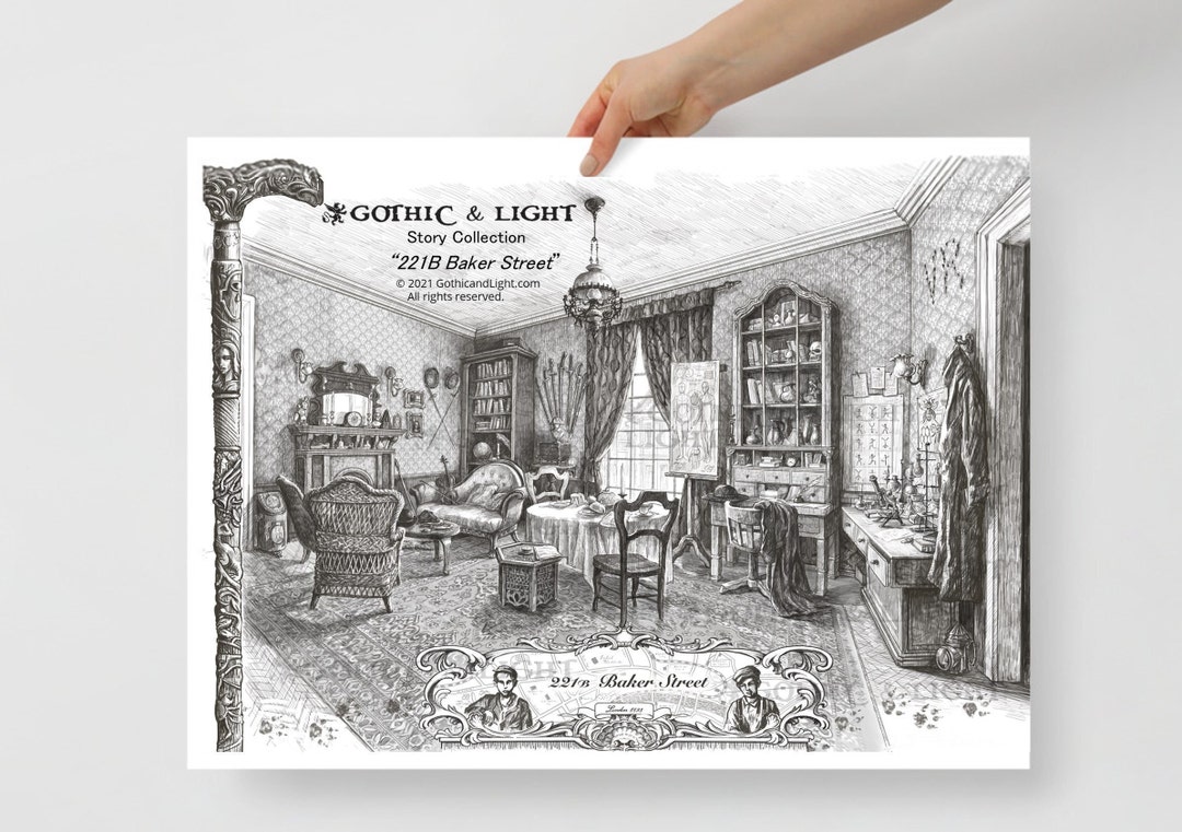 Sherlock Holmes Fine Art Print Sherlock Holmes 221B Baker Street Gothic ...