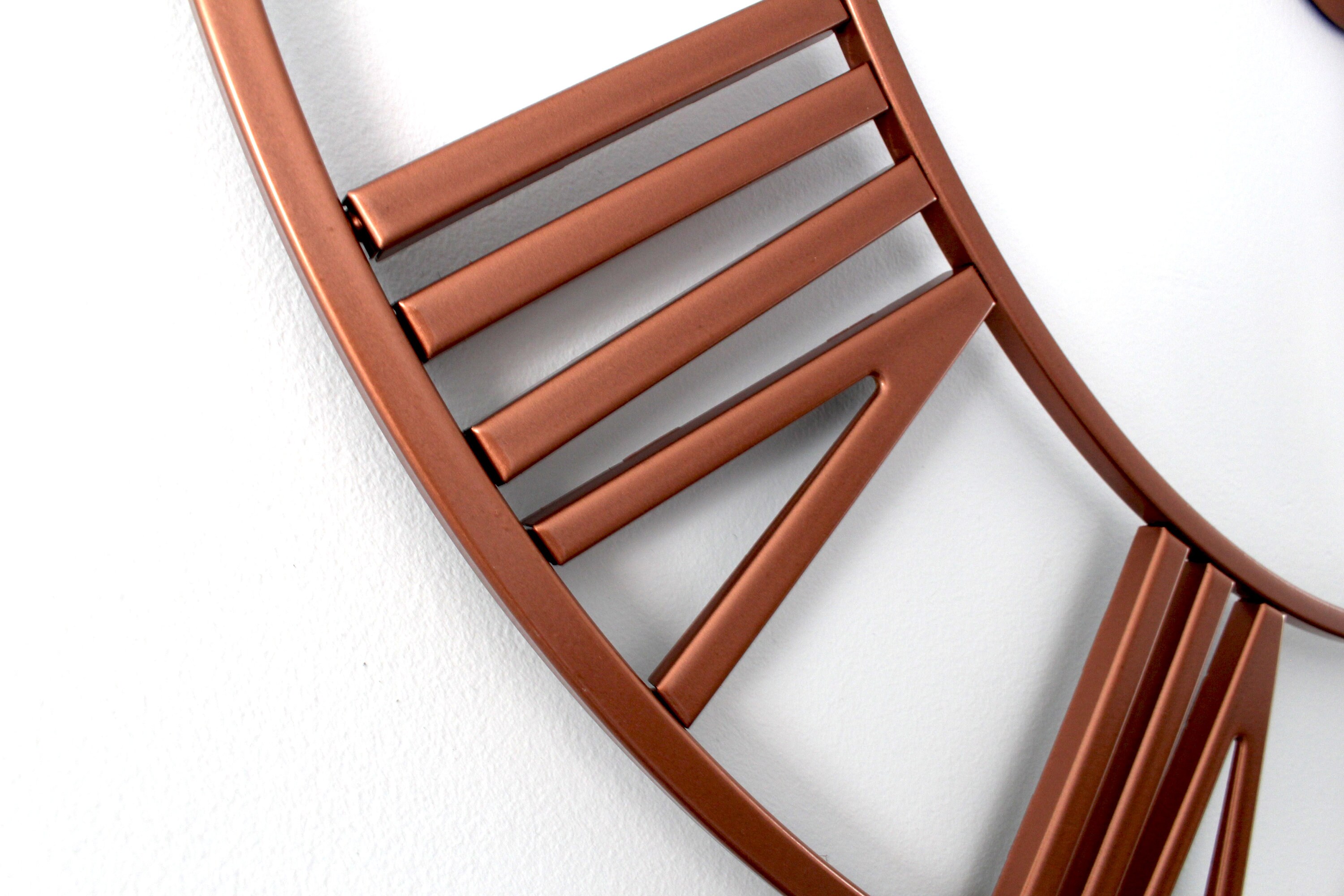 DESIGNO 60cm Large Skeleton Metal Wall Clock Copper/rose - Etsy UK