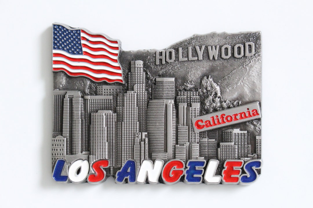 Los Angeles 3D Metal Fridge Magnet: USA Travel Souvenir - Etsy