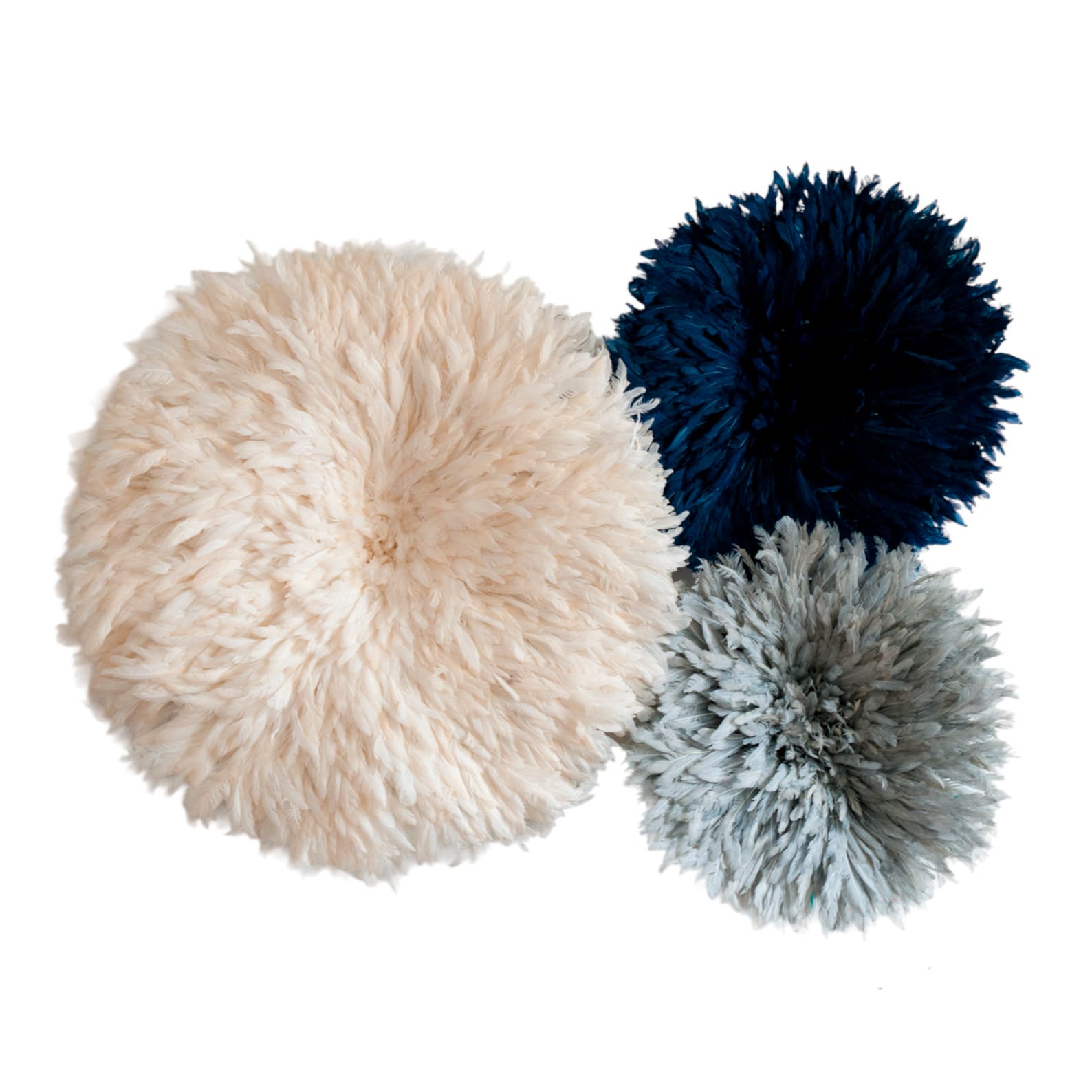 Juju Hat White,grey & Deep Blue - Set of 3| African Wall Hanging ...