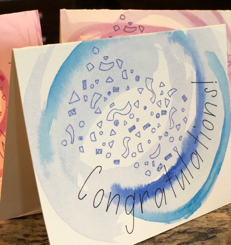 Watercolor Congratulations! | Card Set of 3 | Handmade | - Etsy
