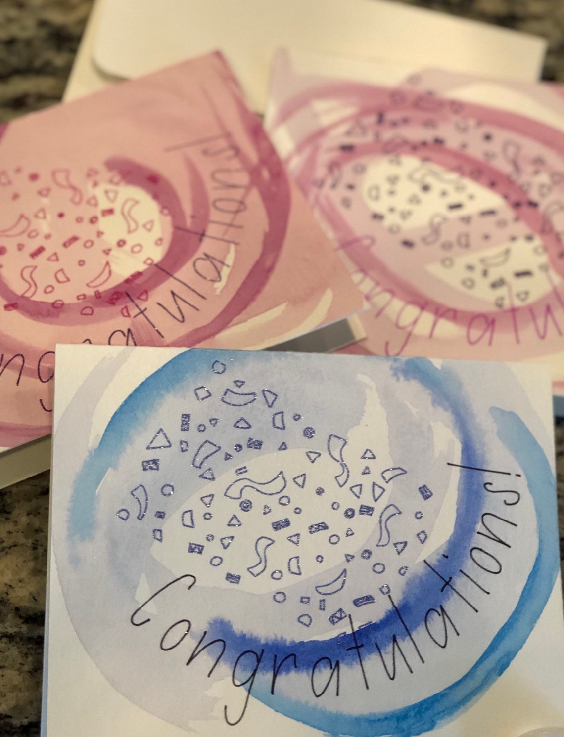 Watercolor Congratulations! | Card Set of 3 | Handmade | - Etsy