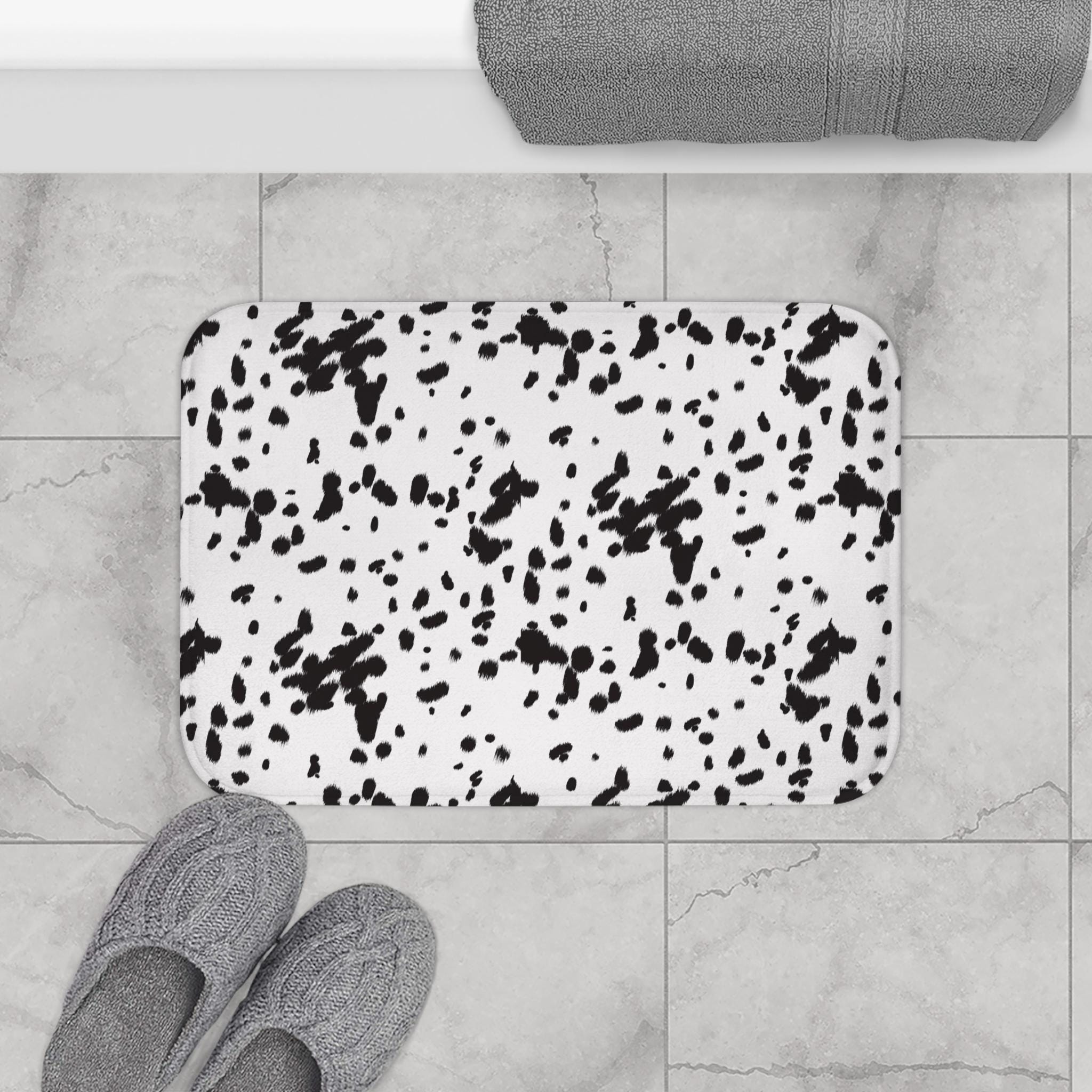 Cow Print Bath Mat Rustic Western Bathroom Rug, Farmhouse Decor ...