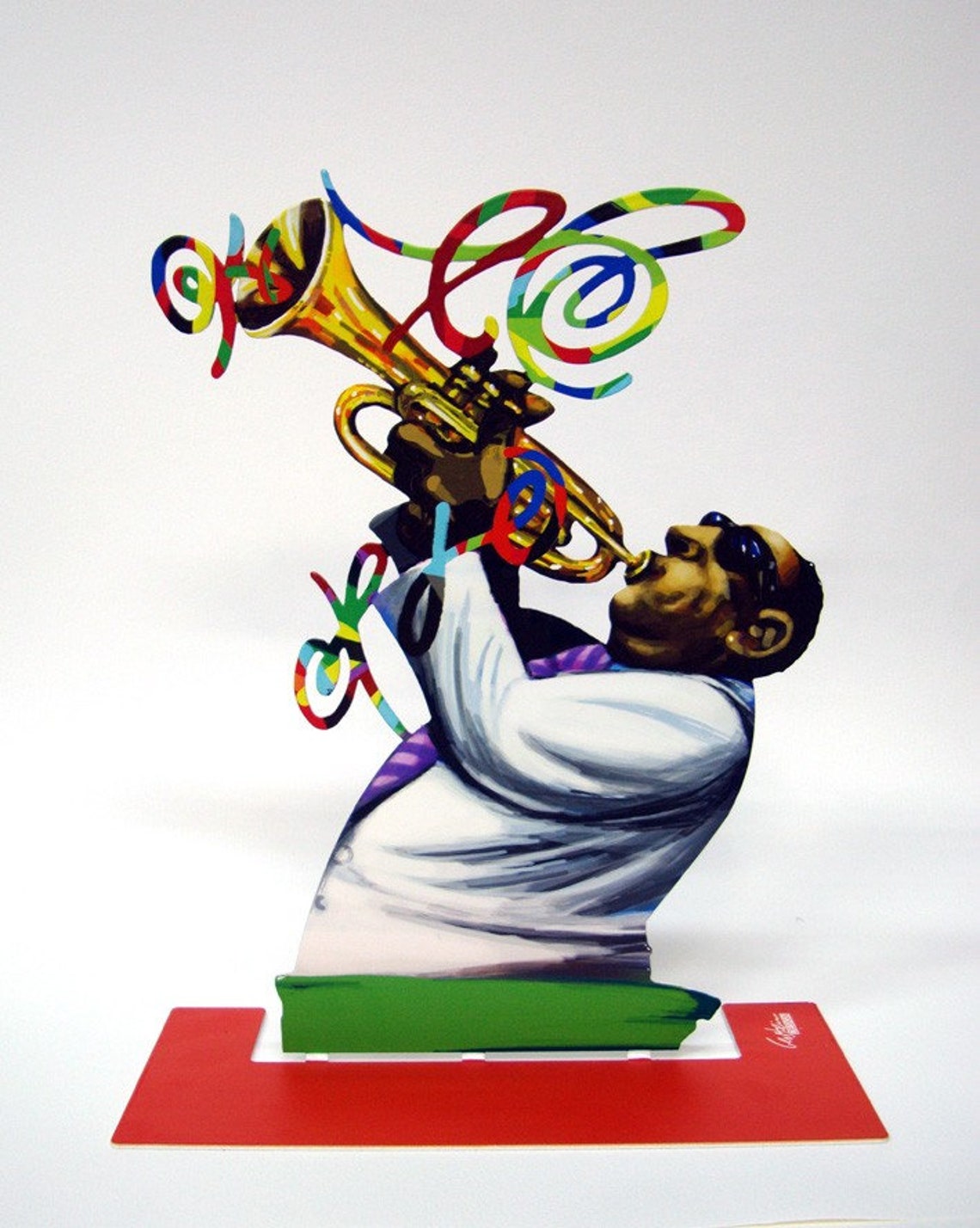 Trumpet Player Jazz Club Metal Sculpture Modern Stand - Etsy