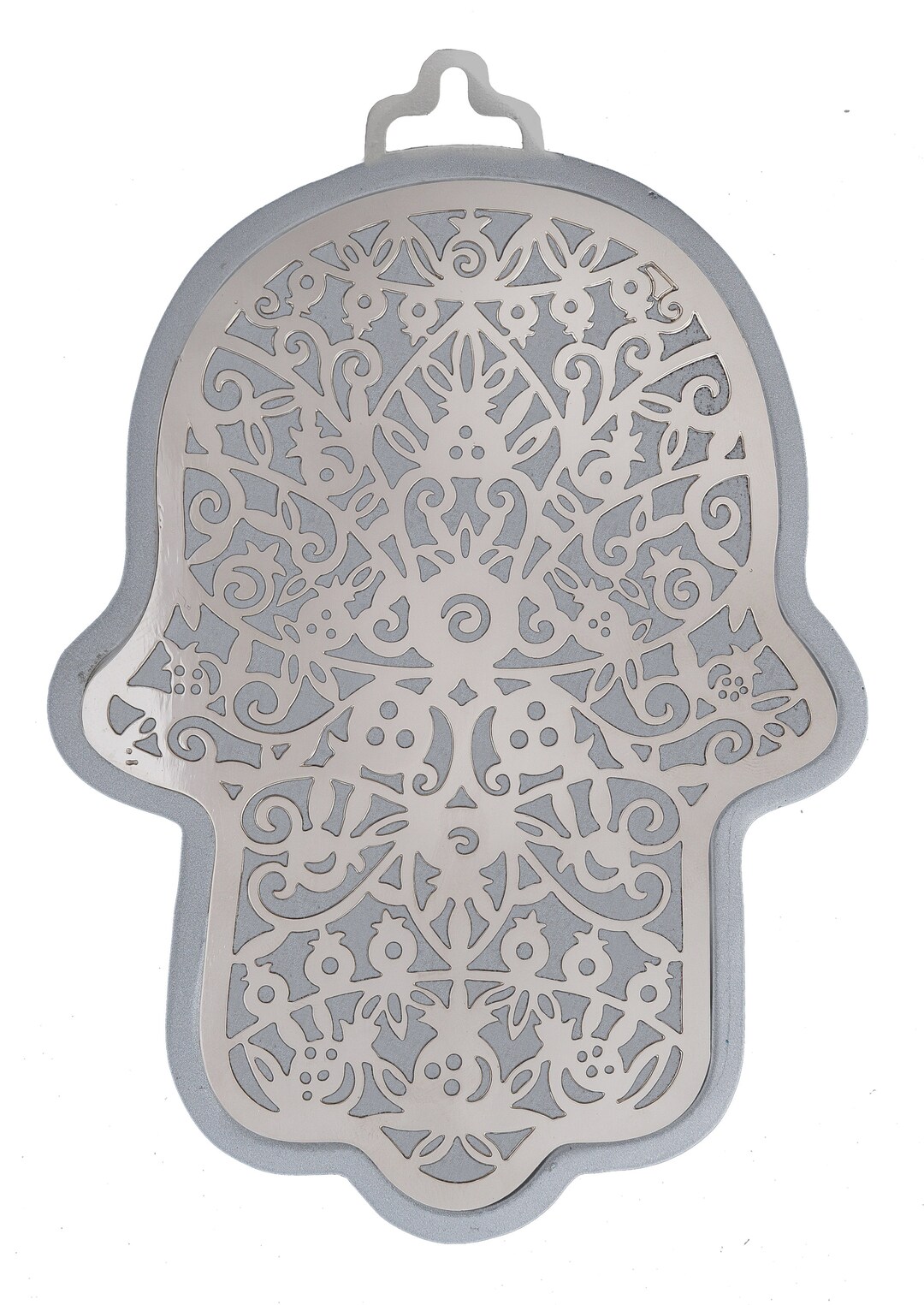 Hamsa Judaica Wall Art Good Luck Large Silver Hamsa, Metal Cutout Brass ...