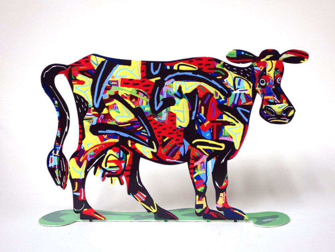 Cow Sculpture, David Gerstein Modern Steel Art Medina Cow Contemporary ...