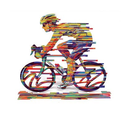 Cycling, Bicycle Racer Metal Sculpture, Bike Champ, David Gerstein ...