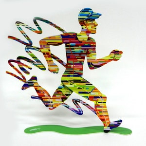 Jogger Metal Sculpture, Modern, Stand Alone Sculpture by David Gerstein ...