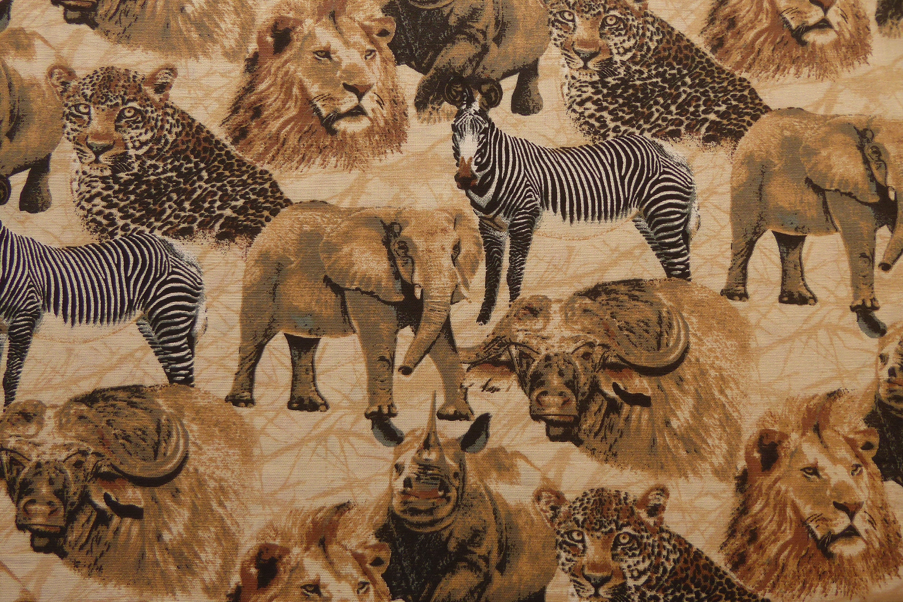 Big Five, nach Wunschmaß genäht, Afrika Löwe Elefant Zebra Nashorn ...