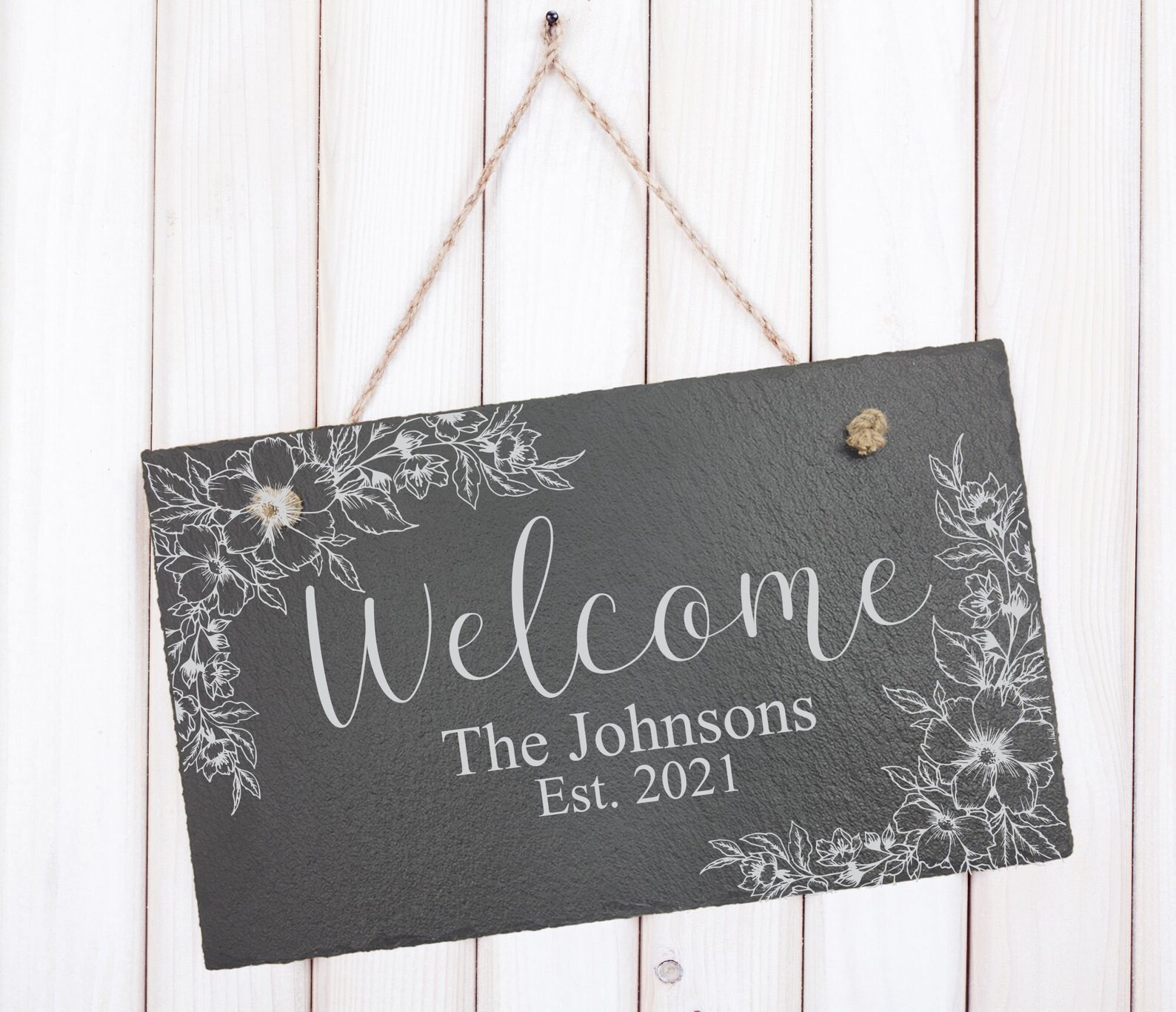 Custom Slate Hanger Personalized Address Sign House Warming - Etsy