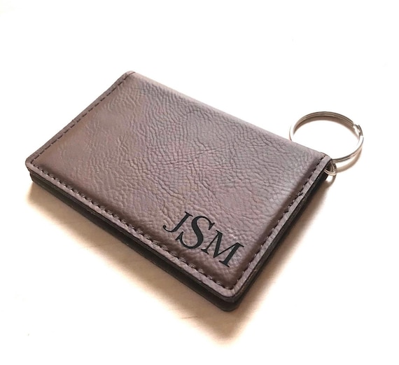 Customized ID Holder Personalized Keychain Wallet Vegan | Etsy