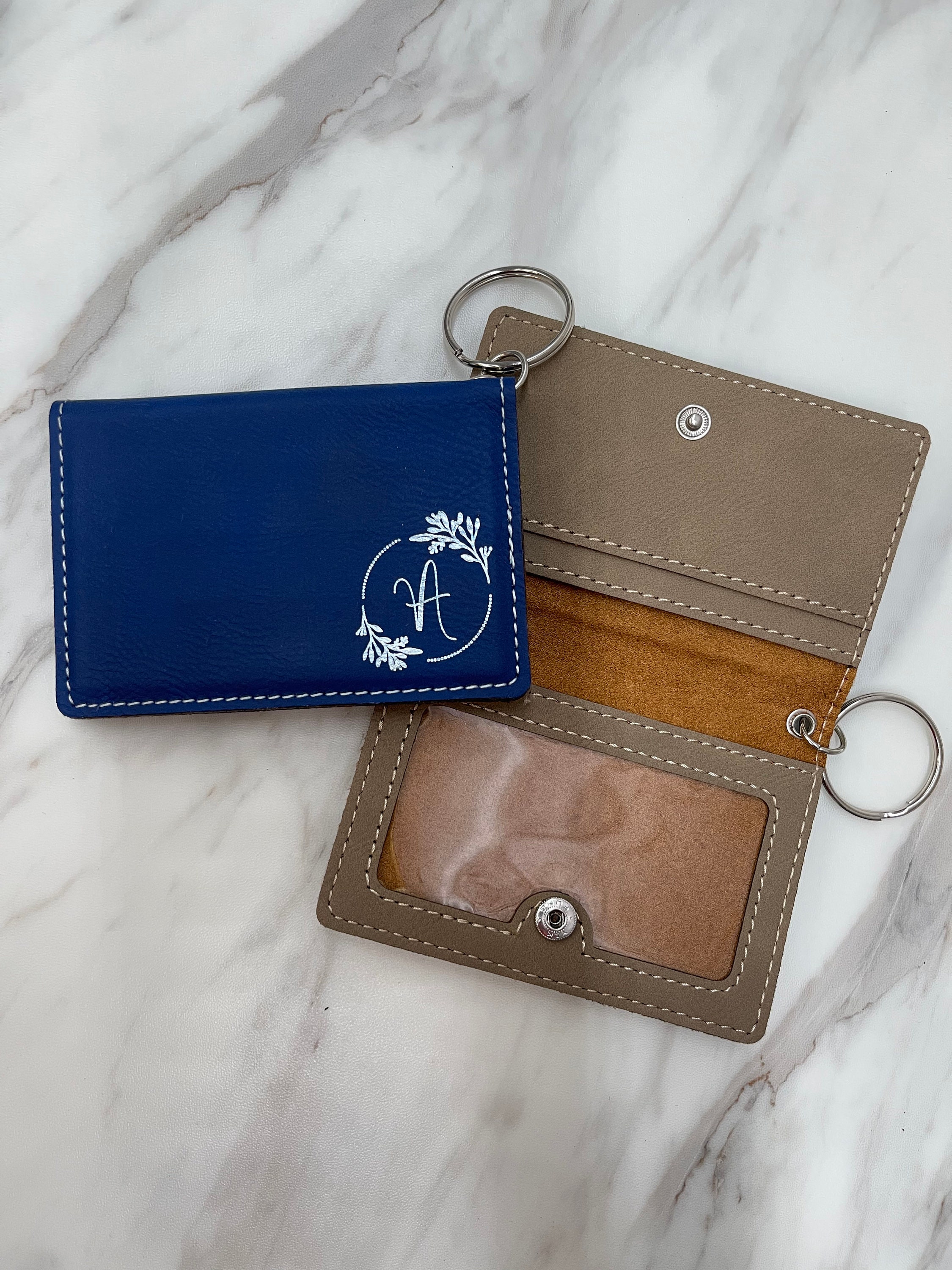 Customized ID Holder Personalized Keychain Wallet Vegan - Etsy