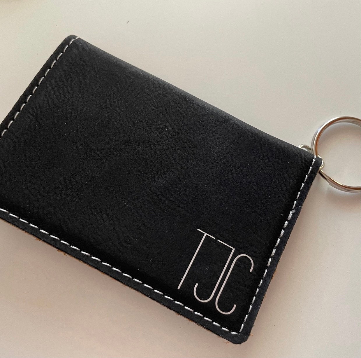 Customized ID Holder Personalized Keychain Wallet Vegan - Etsy
