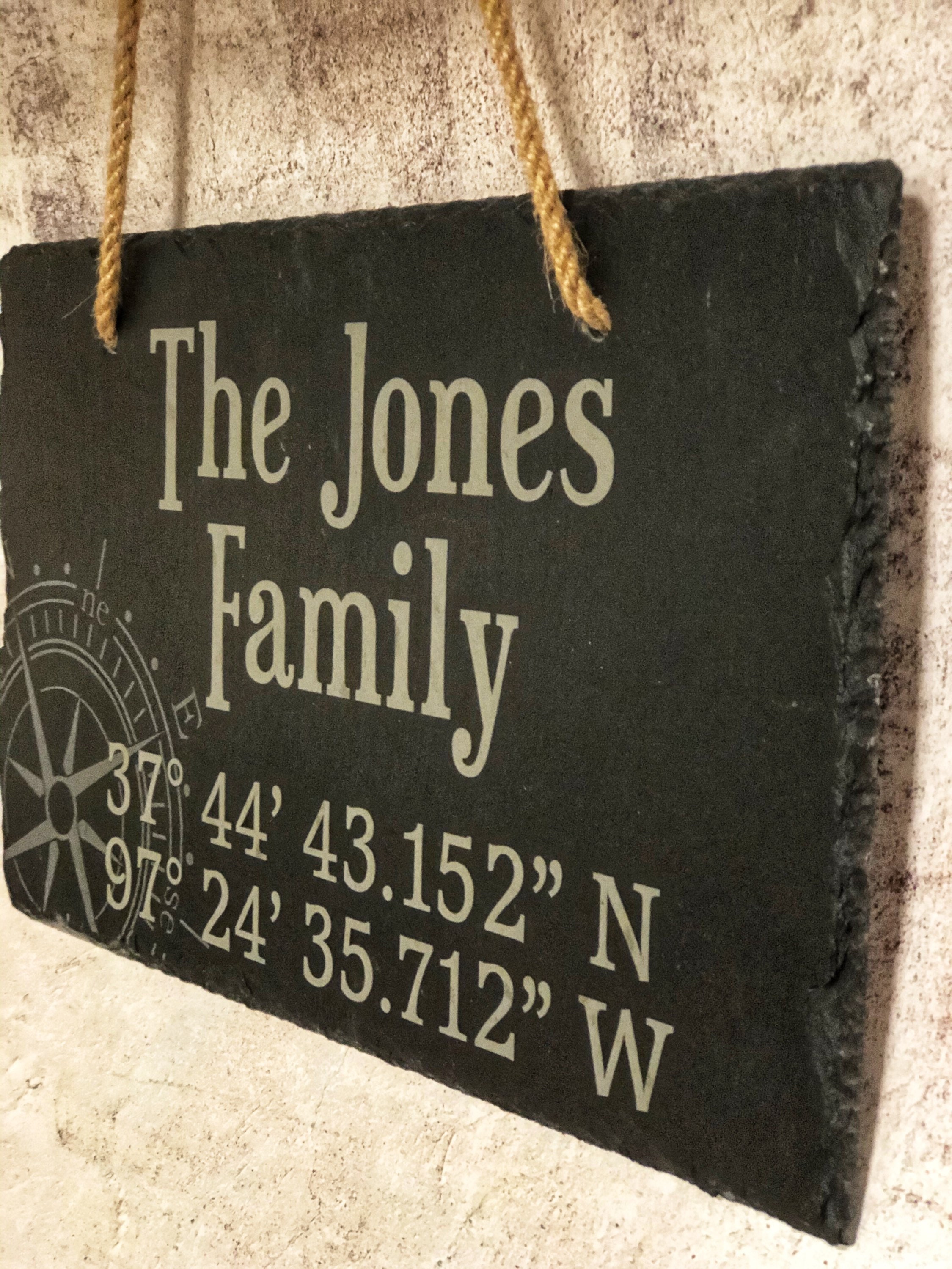 Custom Slate Hanger Personalized Address Sign House Warming | Etsy