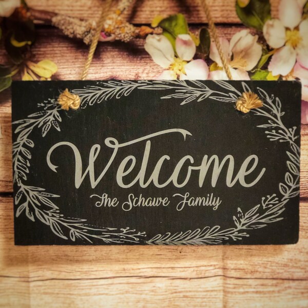 Slate Welcome Sign - Etsy