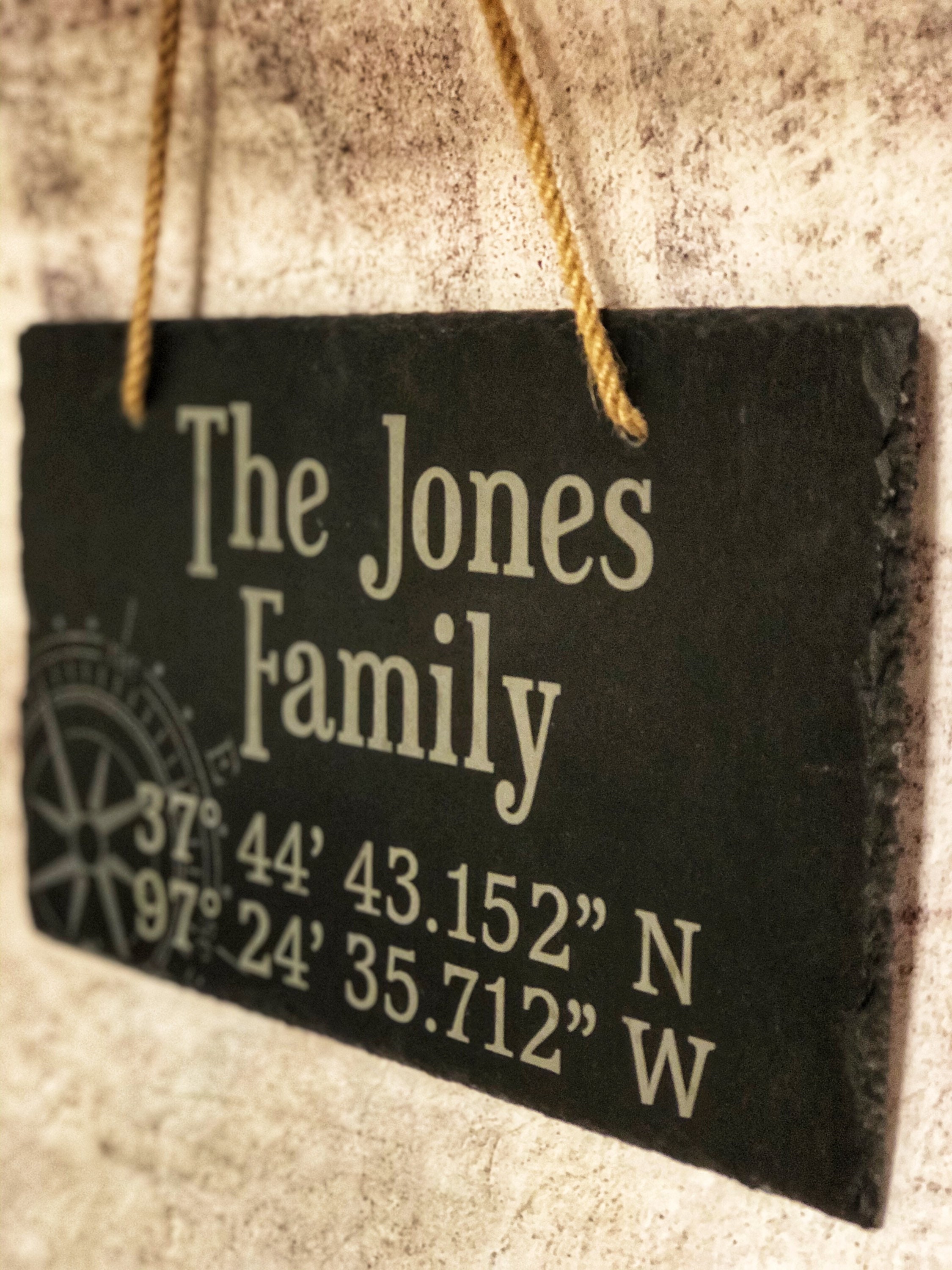 Custom Slate Sign Personalized Address Hanging Sign Welcome - Etsy