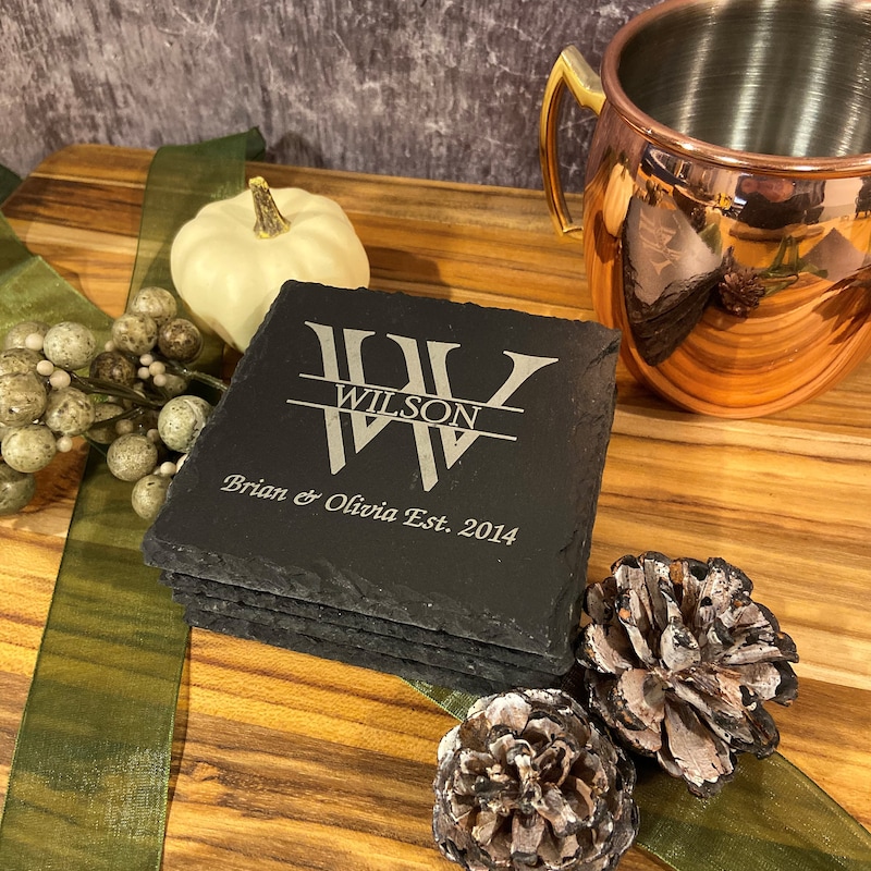 Personalized Slate Coasters - Etsy