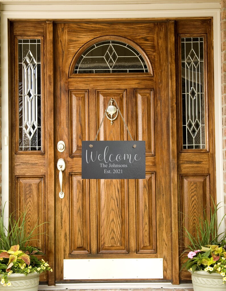 Custom Slate Hanger Personalized Address Sign House Warming - Etsy