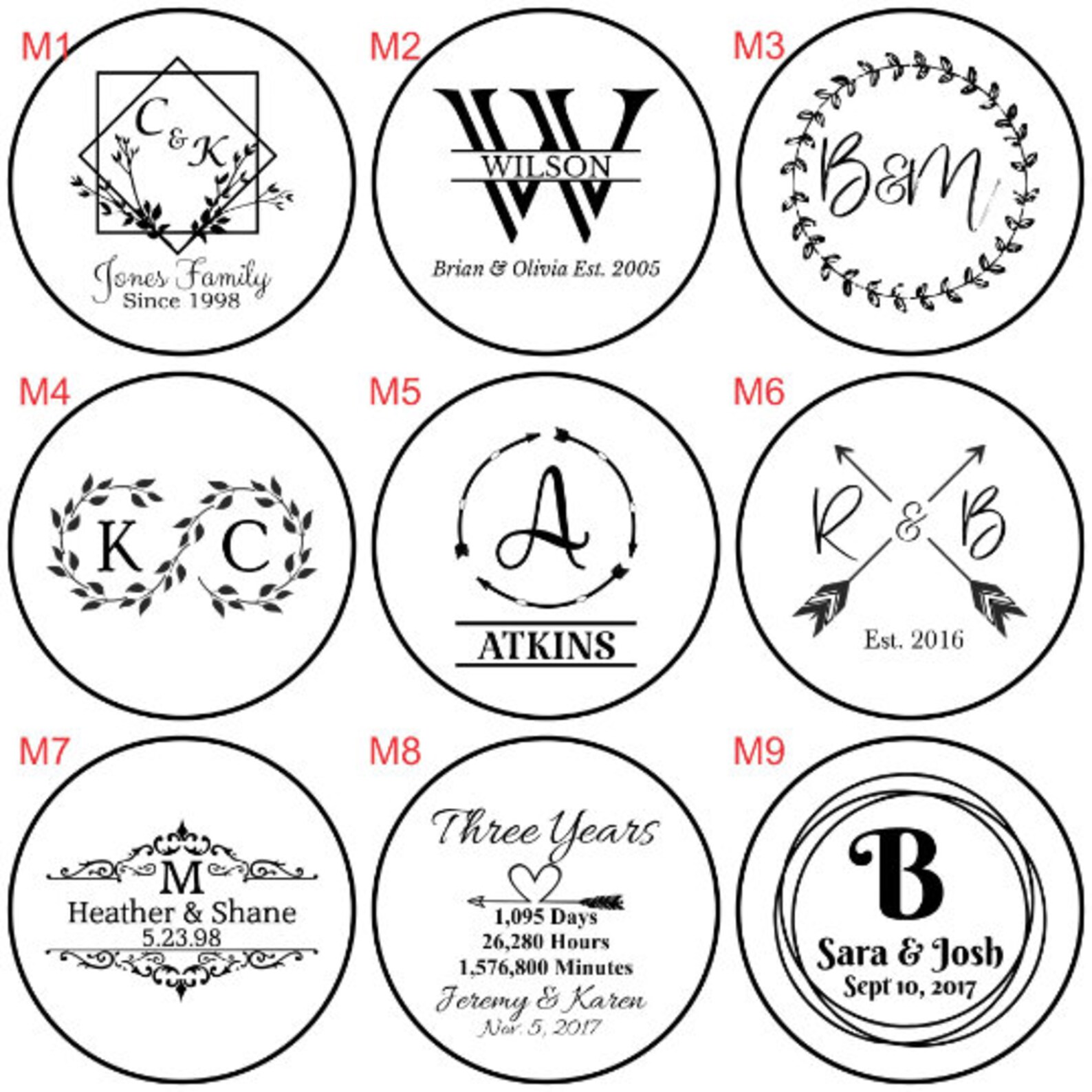 Personalized Round Leather Coasters Set of 6 W/ Holder Custom - Etsy