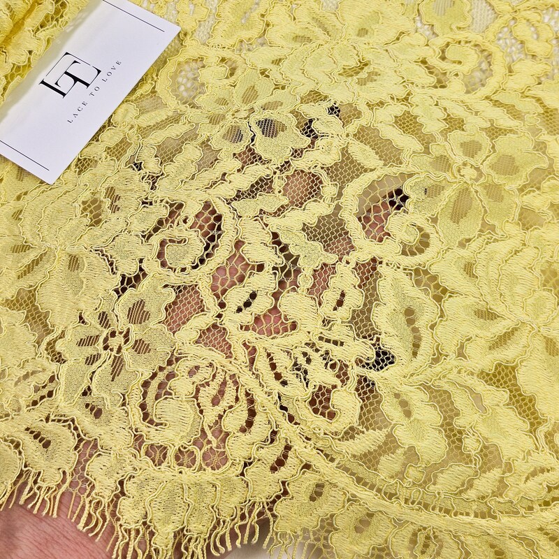 Yellow Lace Fabric - Etsy