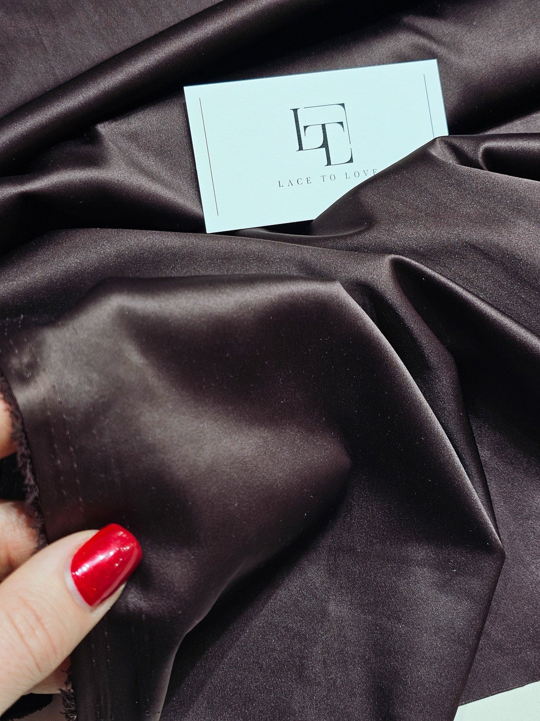 Brown Elastic Satin Fabric, Dark Brown Stretch Satin Fabrics by the ...