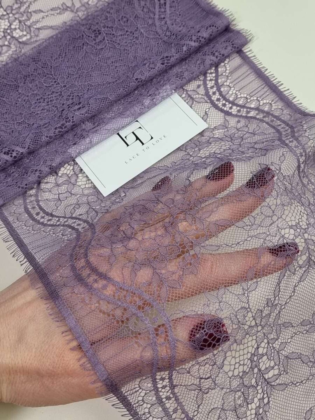 Purple Lace Trim, Purple Chantilly Lace Ribbon, Purple Lace Sold by the ...