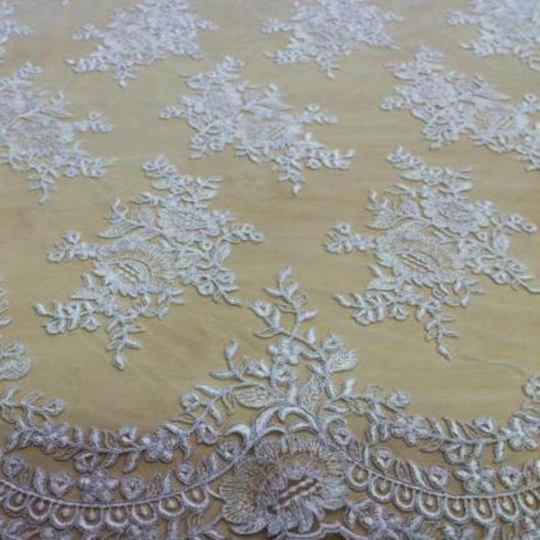 White Lace, White Alencon Lace Fabric by the Meter - Etsy