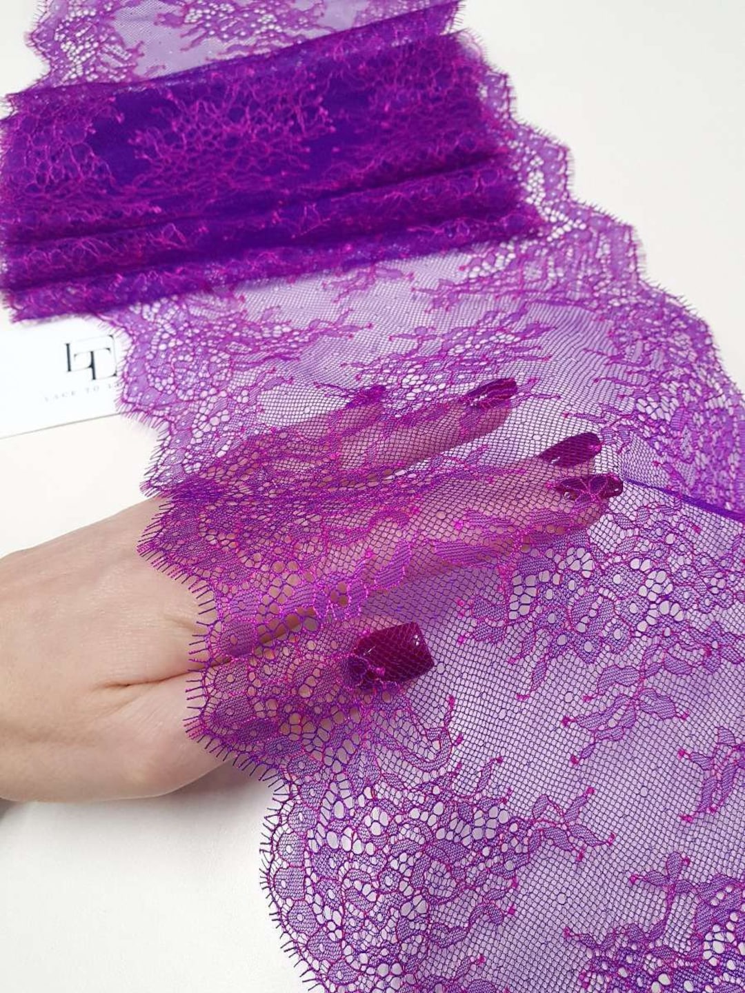 Purple Lace Trim, Purple Chantilly Lace Ribbon, Lace Fabric by the ...