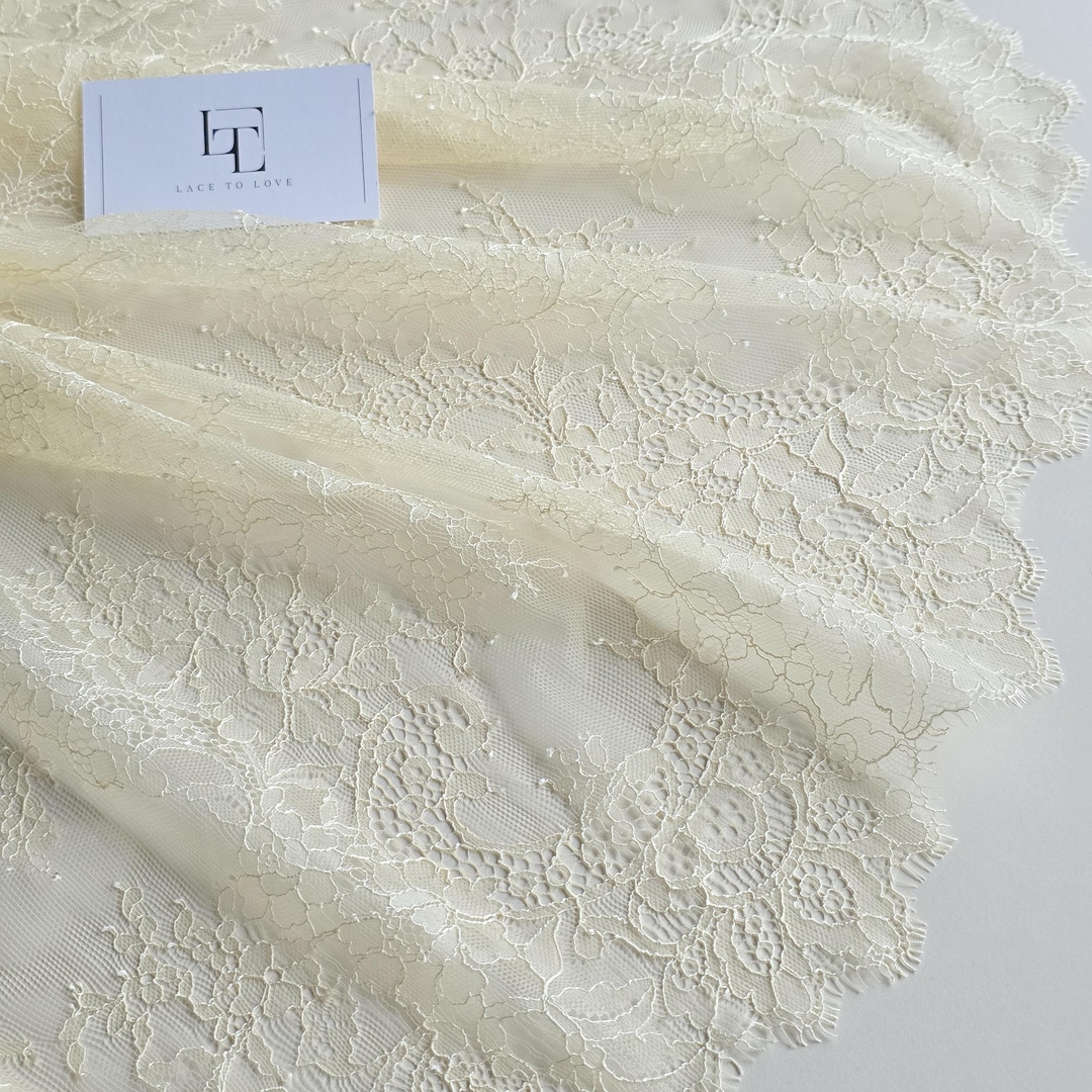 Dark Ivory Lace Trimming, Champagne French Chantilly Bridal Lace Edge ...