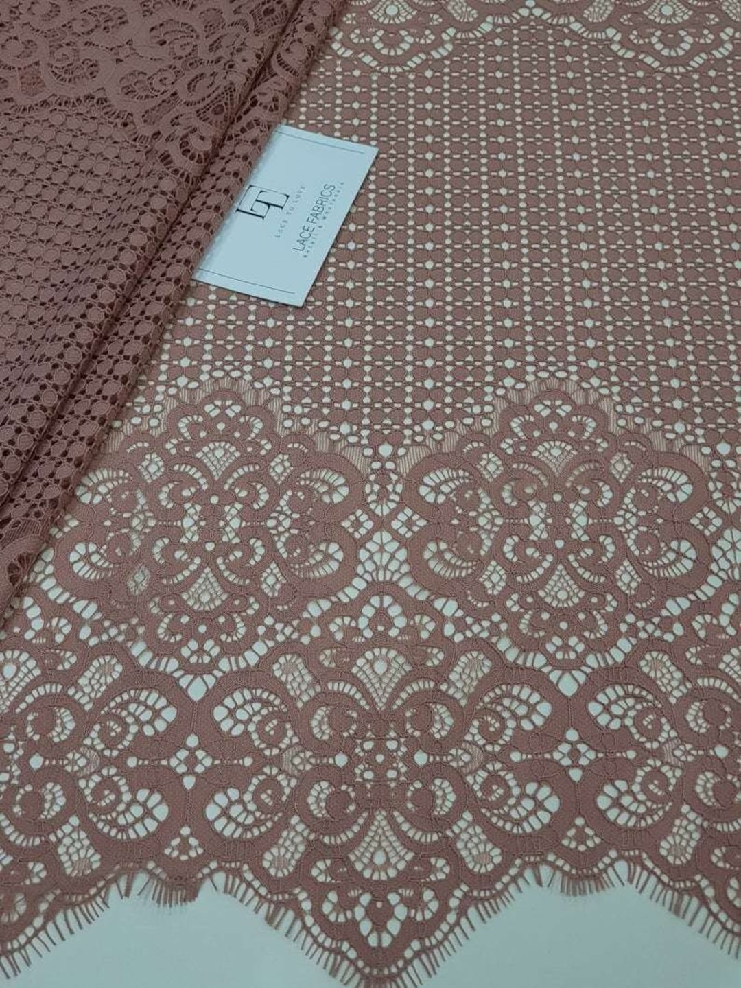 Dark Beige Lace Fabric, Dark Skin Tone French Macrame Lace, Cream ...