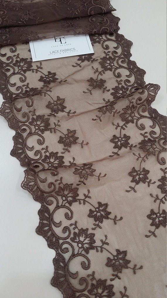 Dark brown lace fabric store