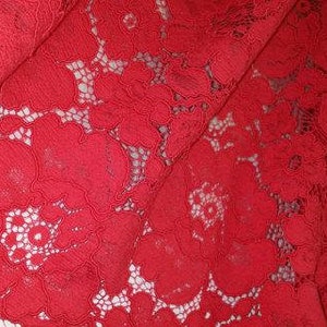 Red Lace, Red Spanish Alencon Lace Fabric by the Meter - Etsy