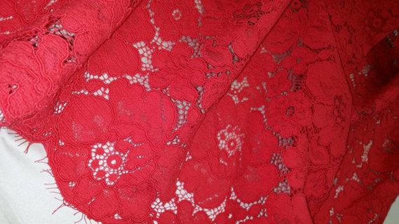 Red Lace, Red Spanish Alencon Lace Fabric by the Meter - Etsy