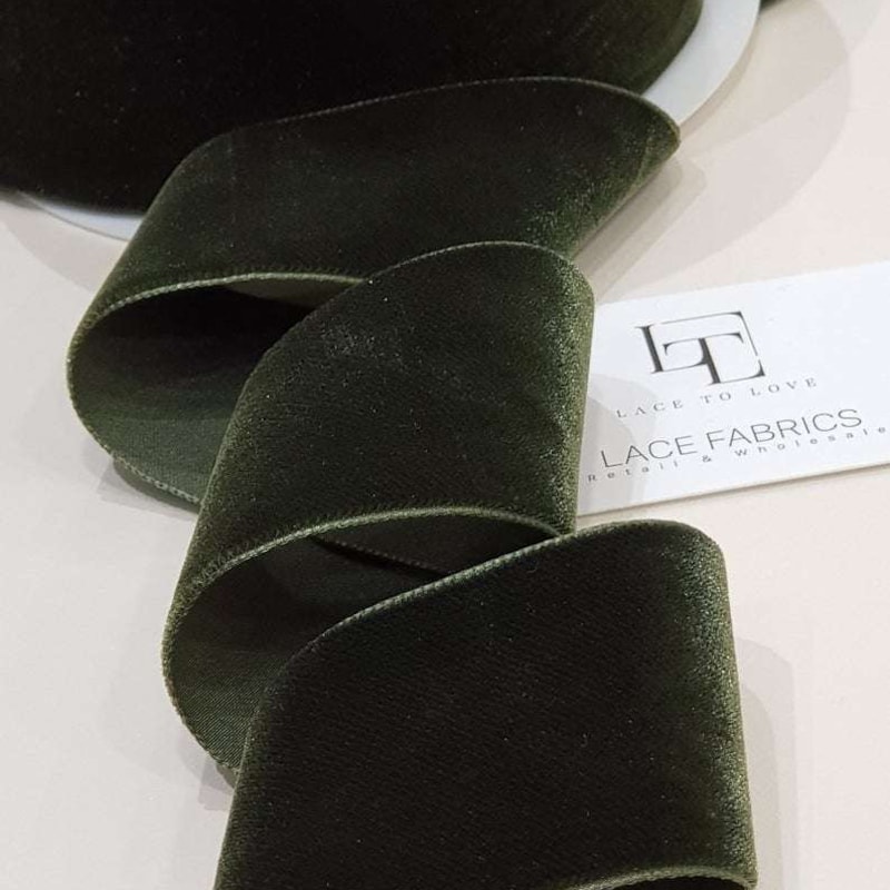 Green Velvet Ribbon - Etsy