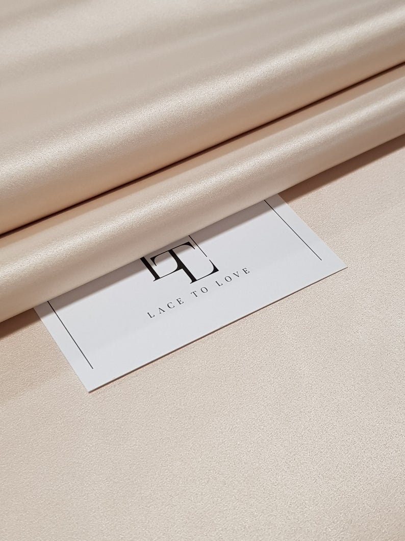 Beige Elastic Satin Fabric by the Metre Skin Color Satin | Etsy