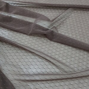 Dark Beige Tulle Fabric, Embroidered Tulle, Sold by the Meter, 180 Cm ...