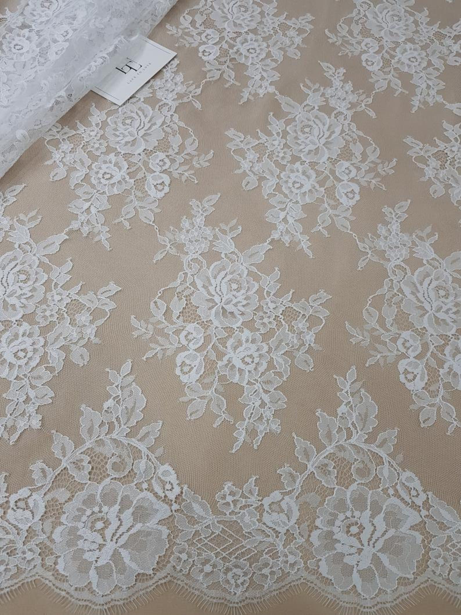 Pure White Lace Snow White Wedding Lace Meterware L91026 | Etsy