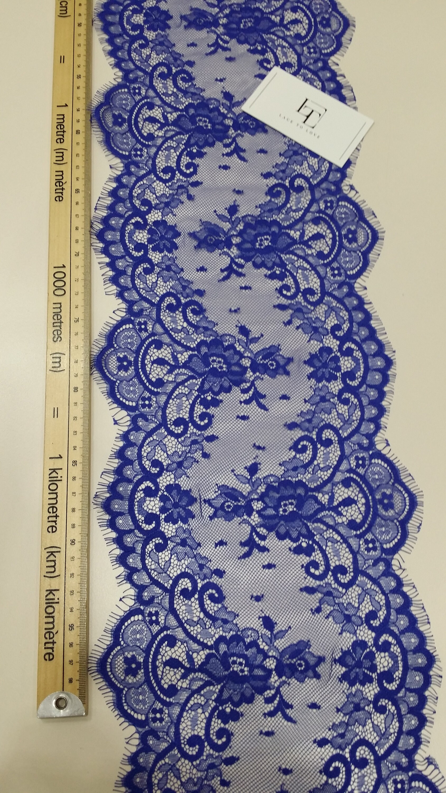 Blue Lace Bristle With Glitter French Lace EVSL097C - Etsy