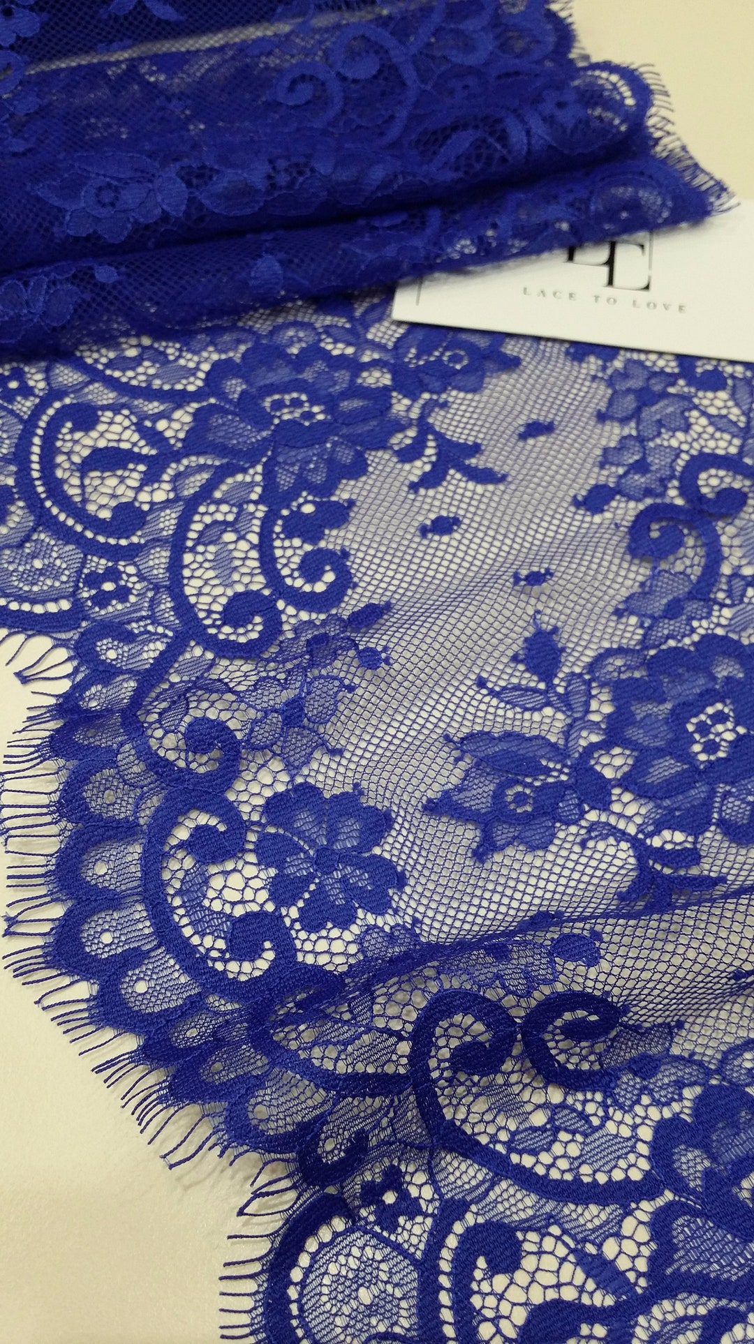Blue Lace Bristle With Glitter French Lace, EVSL097C - Etsy