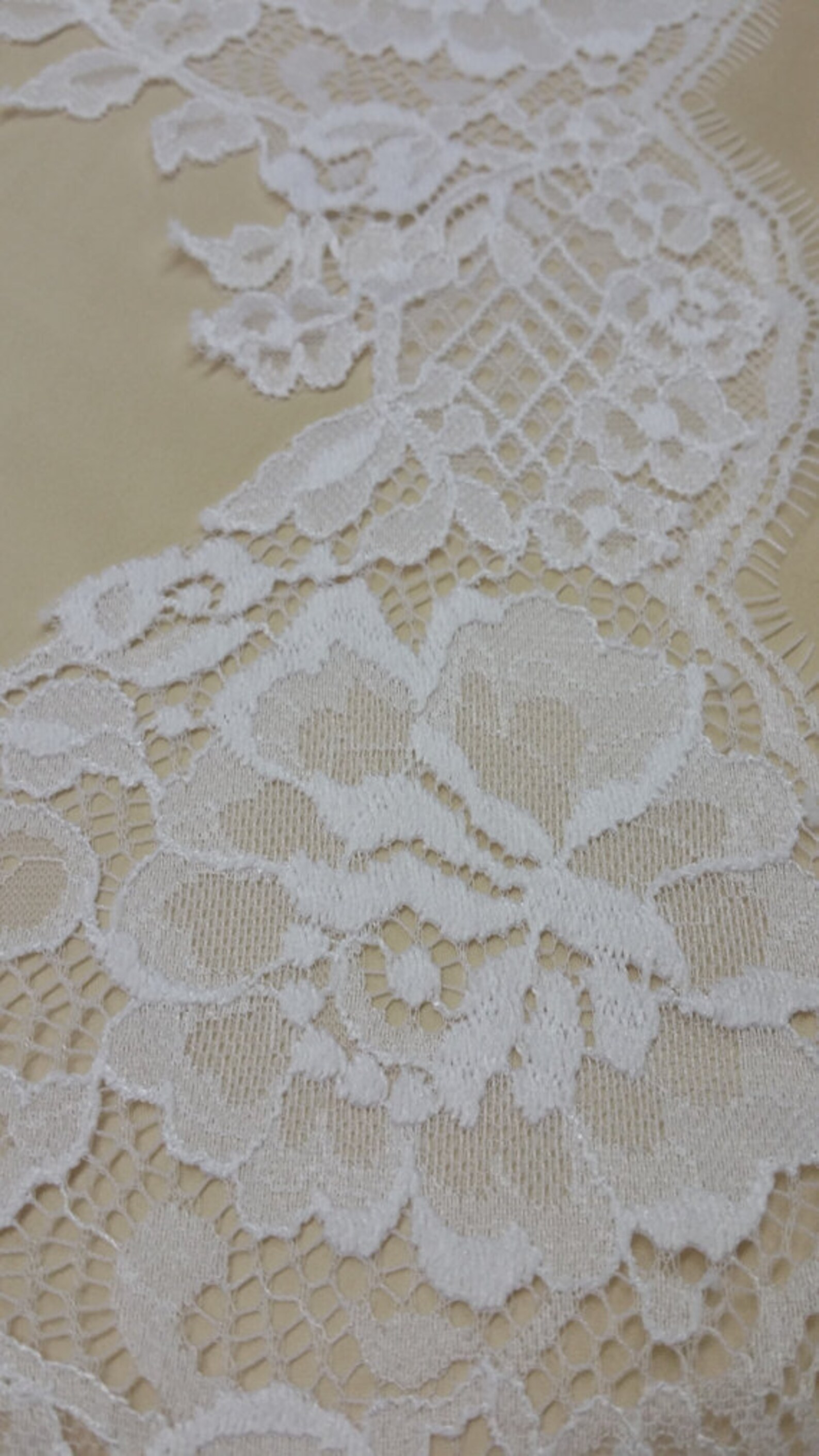 Snow White Lace Bristle White Wedding Lace Meterware | Etsy