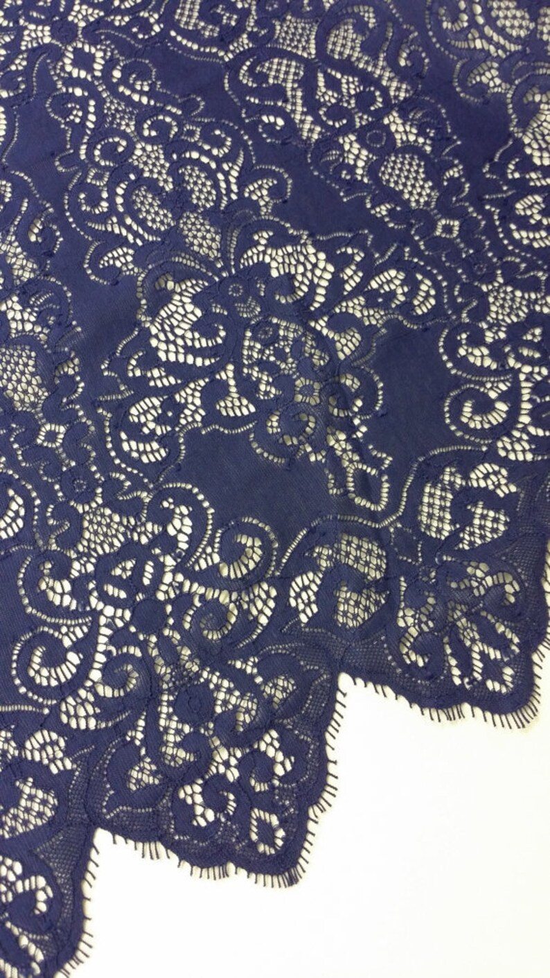 Blue Lace Blue Spanish Alencon Lace Fabric Meterware - Etsy