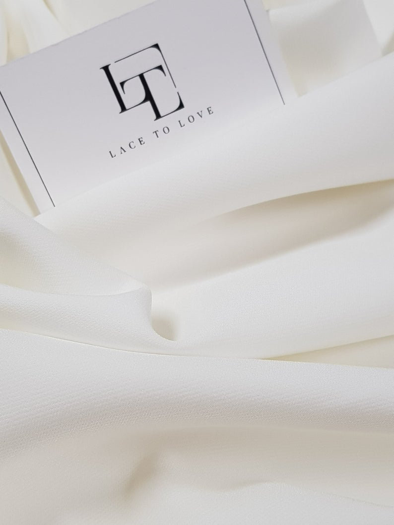 Ivory Elastic Crepe Fabric by the Metre Cream Crepe Fabric | Etsy