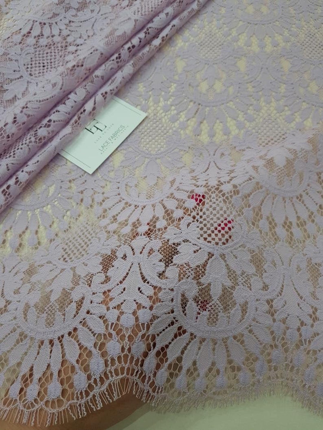 Purple Lace Fabric Meterware Spanish Lace Fabric Bridal - Etsy