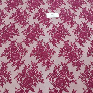 Raspberry Red Lace Fabric Sold by the Meter - Etsy