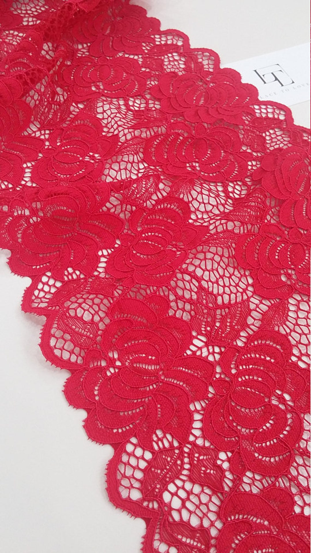 Red Lace Ribbon, Red Chantilly Lace Fabric, LL5691 - Etsy