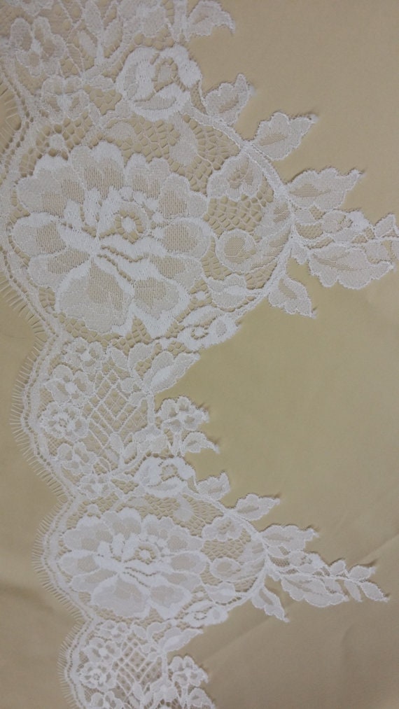 Snow White Lace Bristle White Wedding Lace Meterware | Etsy