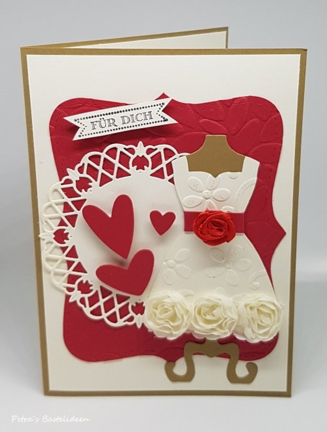 Dress-card Dress With Hearts - Etsy