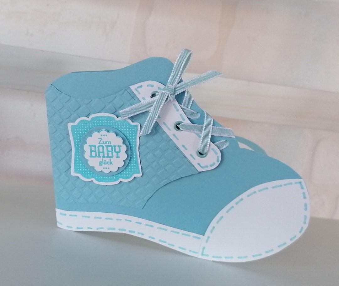 Baby Shoe Card for Birth choice of Colors Possible - Etsy