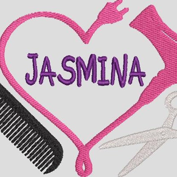 Hair Stylist Embroidery Design - Etsy