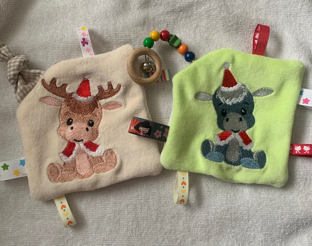 Embroidery File Cuddly Cloth Baby Reindeer and Donkey Christmas ...